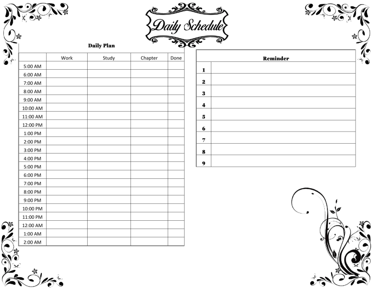 Daily Schedule