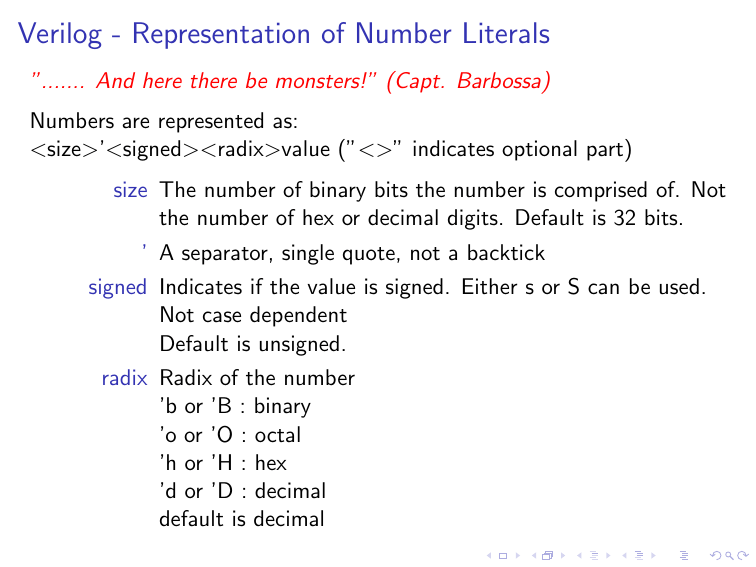 Verilog Number Literals