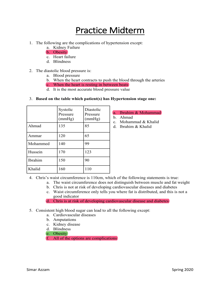 Practice Midterm GEN195