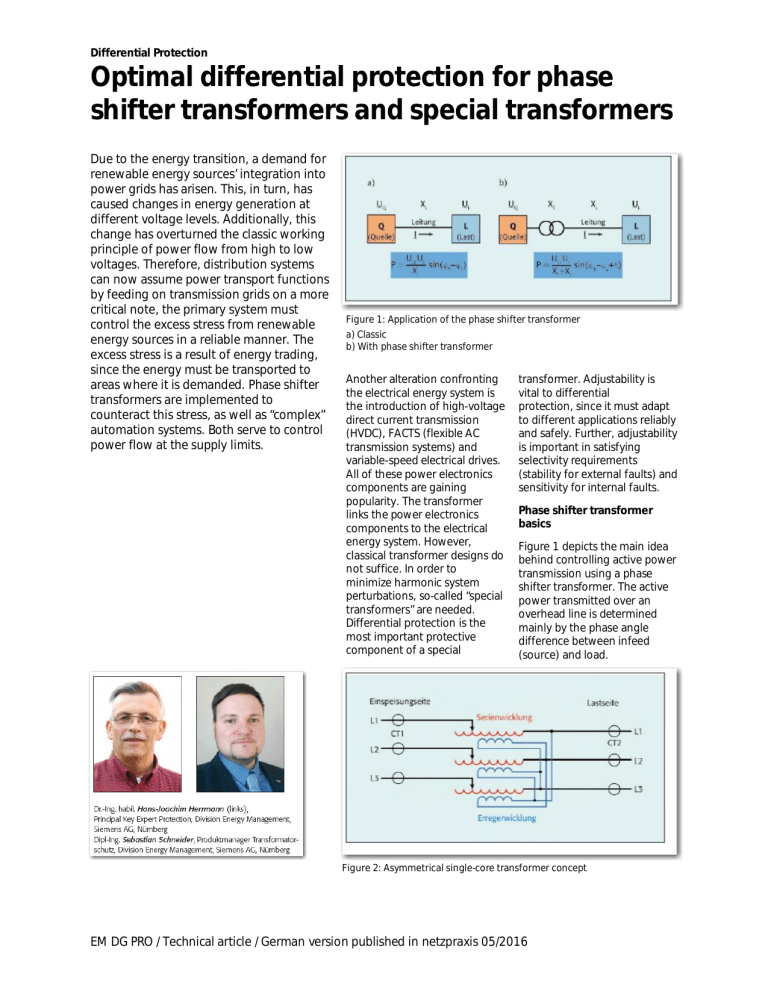 Differential Protection for Phase Shifter Transformers