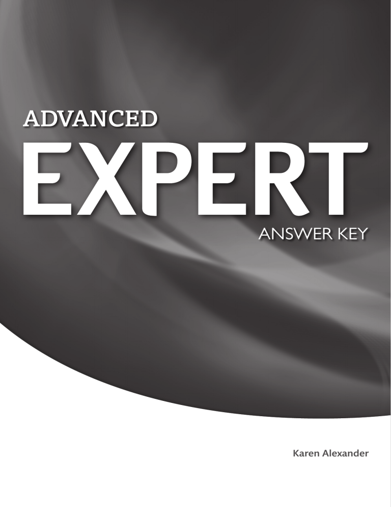 Advanced Expert Answer Key Book
