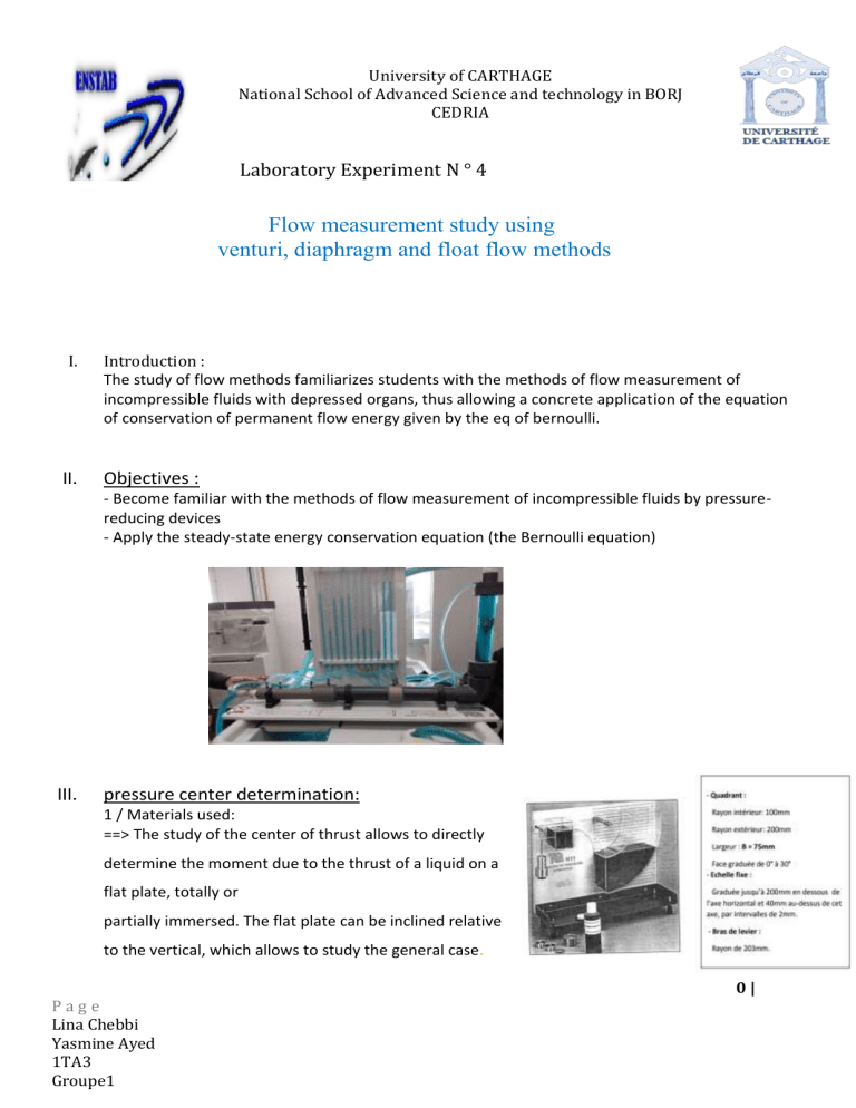 Flow Measurement Lab: Venturi, Diaphragm, Float Methods