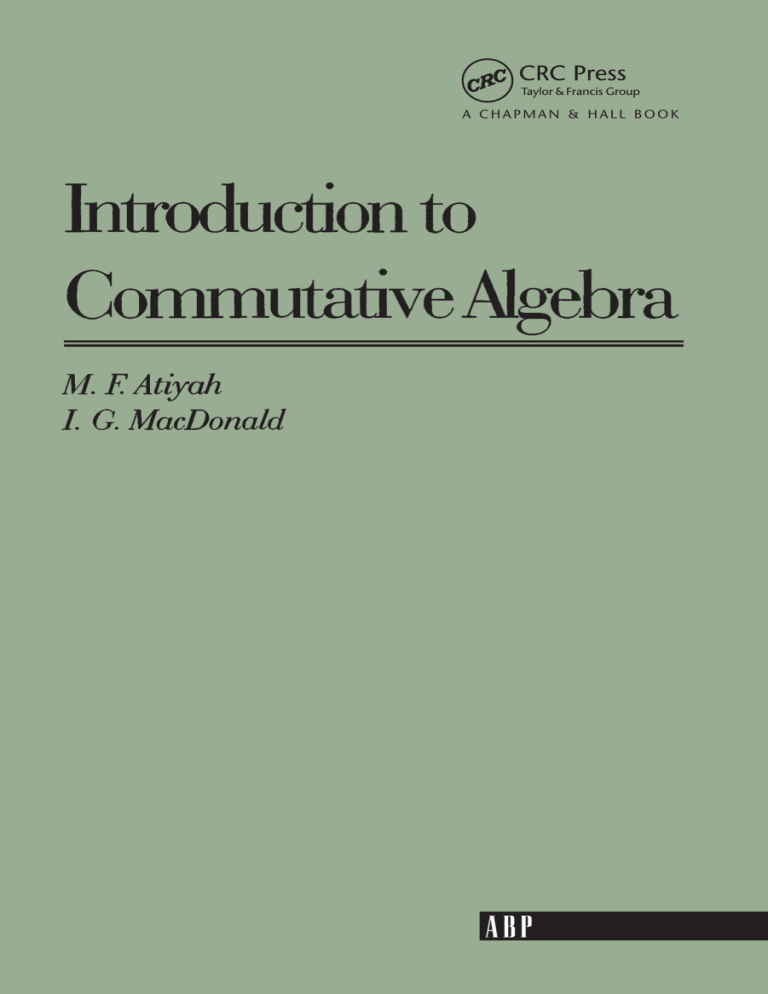 Introduction to Commutative Algebra Textbook