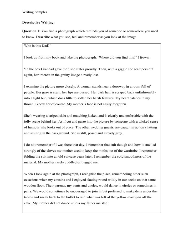 Descriptive Writing Sample