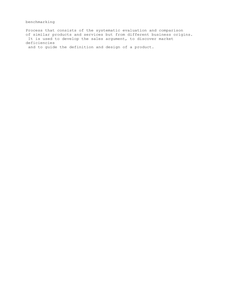 Benchmarking Definition Business Analysis Benchmarking Definition Business Analysis