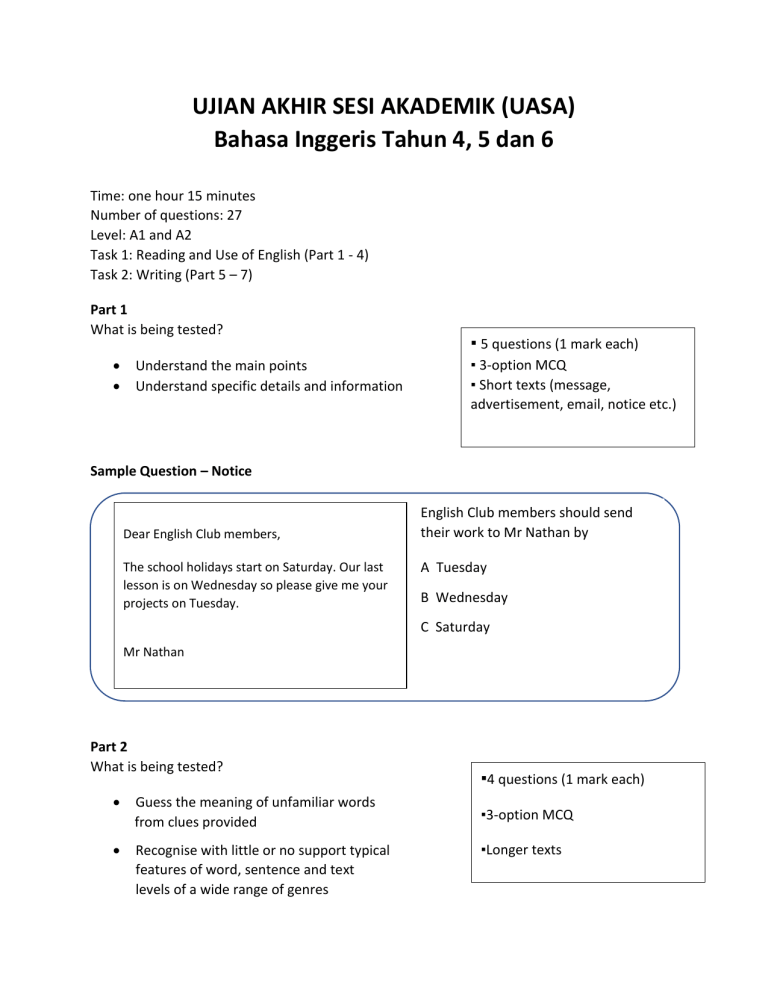 UASA ENGLISH FORMAT UASA ENGLISH FORMAT