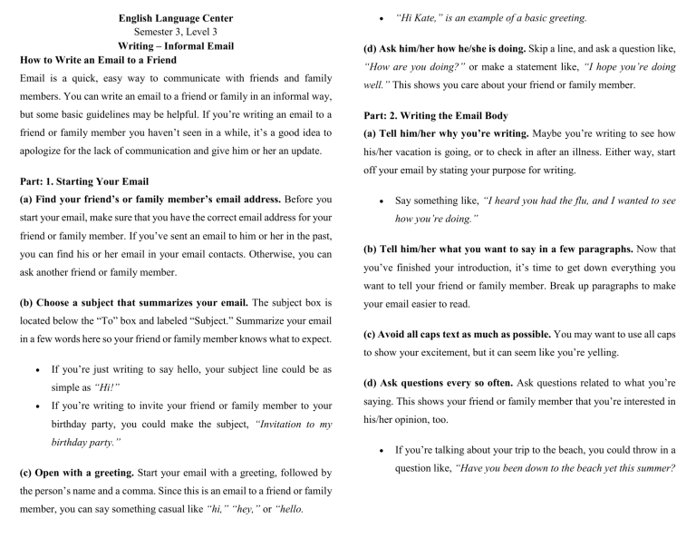 416262709 How to Write an Email to a Friend docx