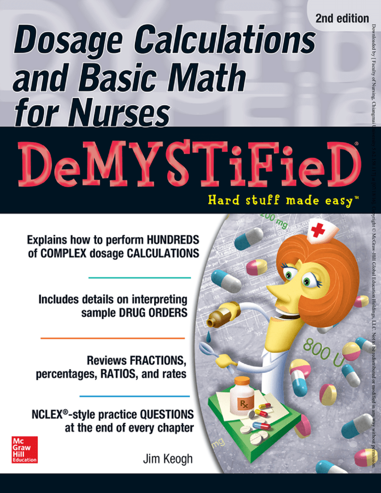 Dosage Calculations & Basic Math for Nurses Textbook