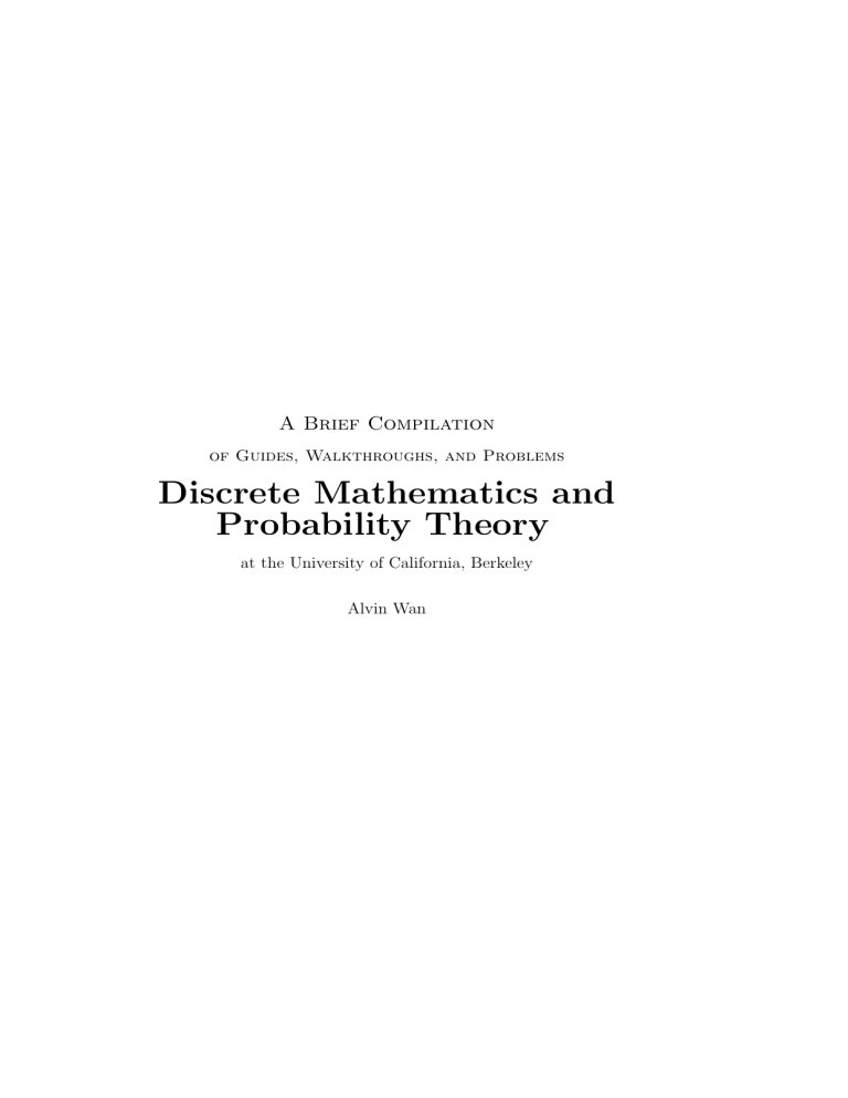 Discrete Math & Probability: Guides, Walkthroughs, Problems