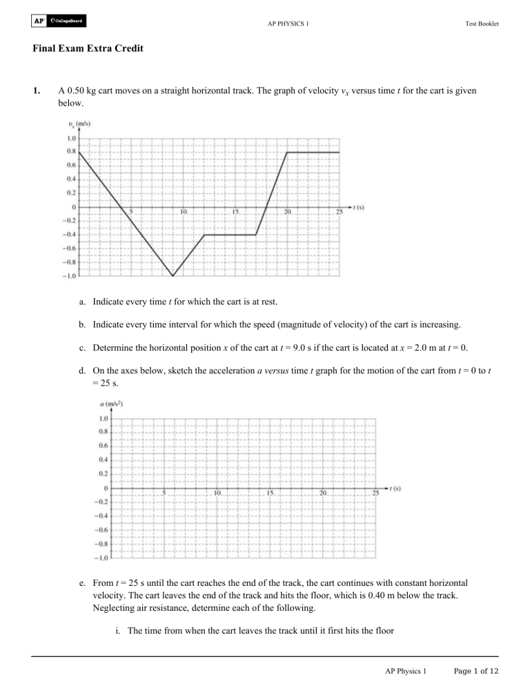 AP Physics 1 FinalExamExtraCredit