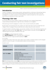 Fair Test Investigations: A Primary Connections Guide