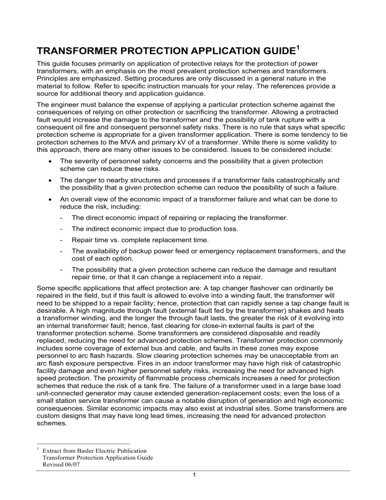 Transformer Protection Application Guide
