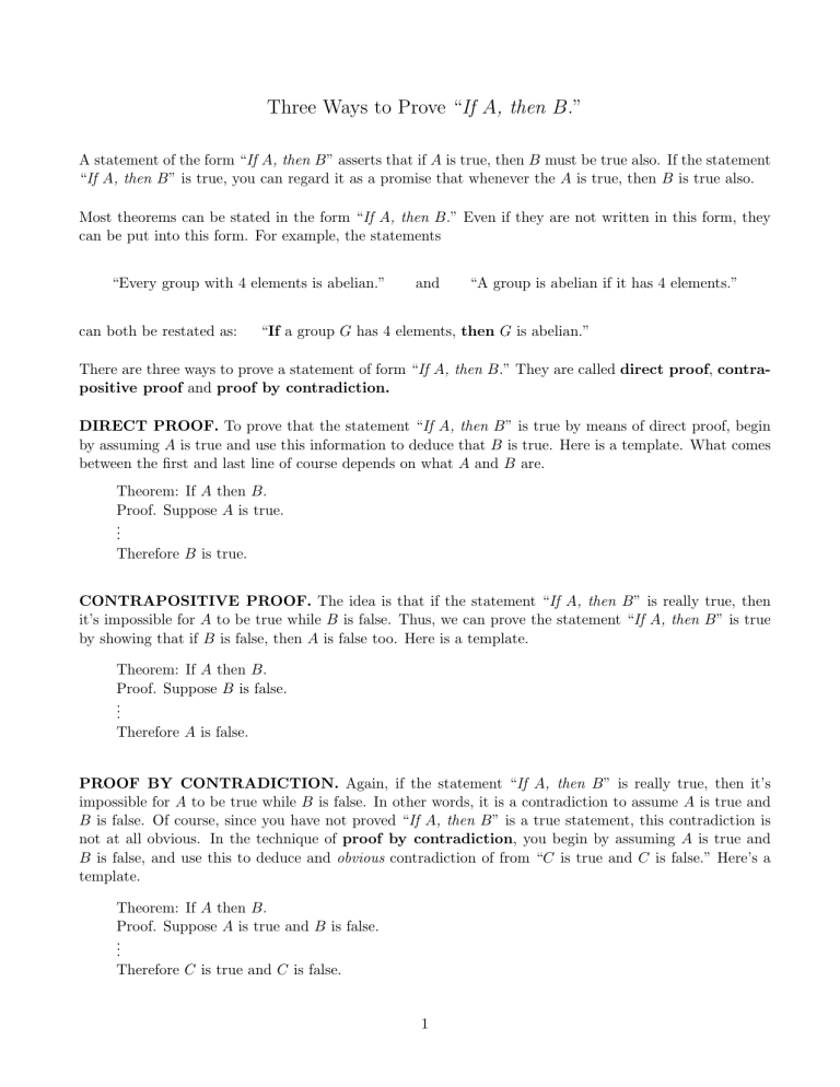 Three Types Of Proofs