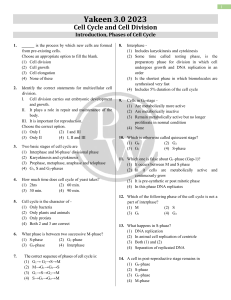 Cell division card sort