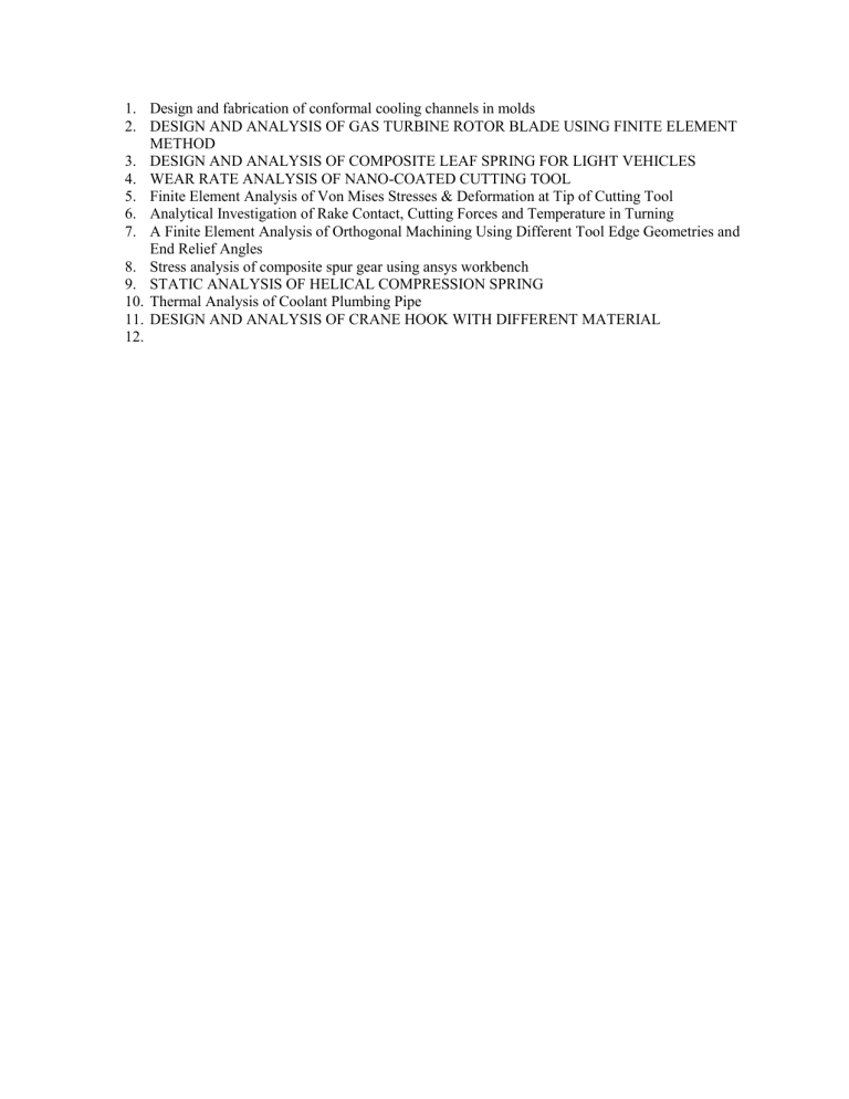 Mechanical Engineering Research Topics