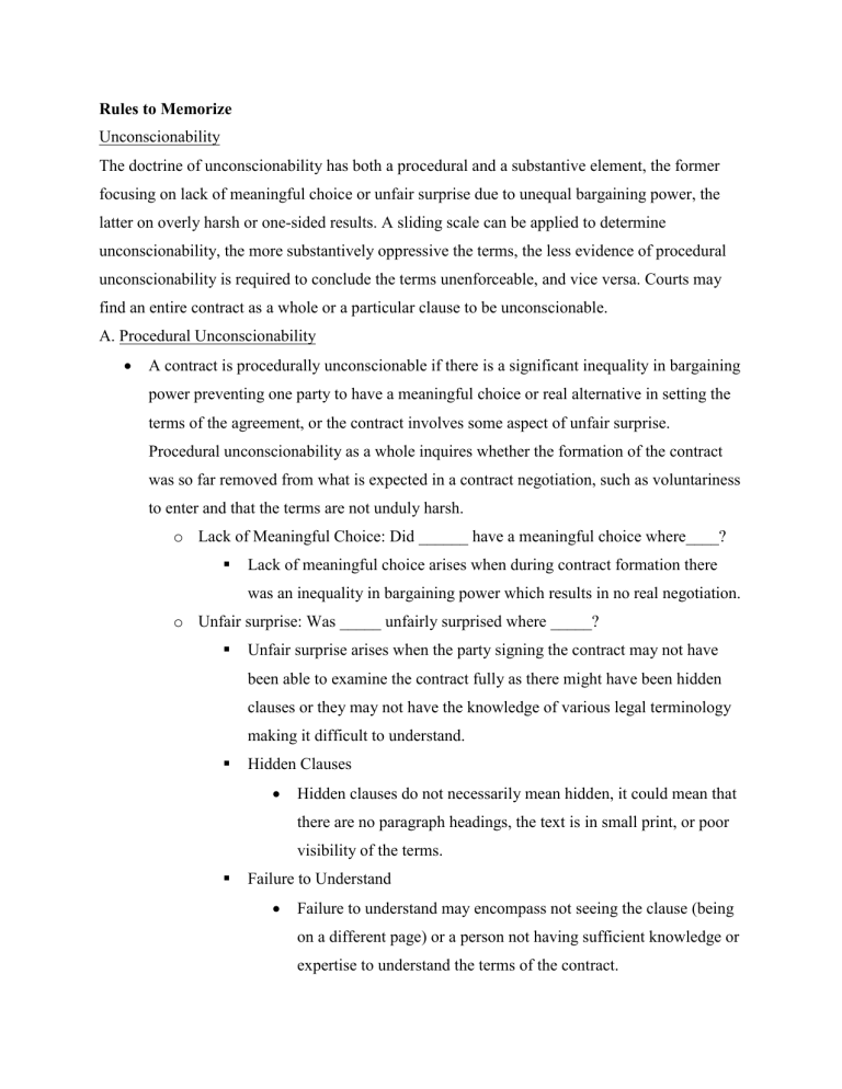 Rules To Memorize Rules To Memorize