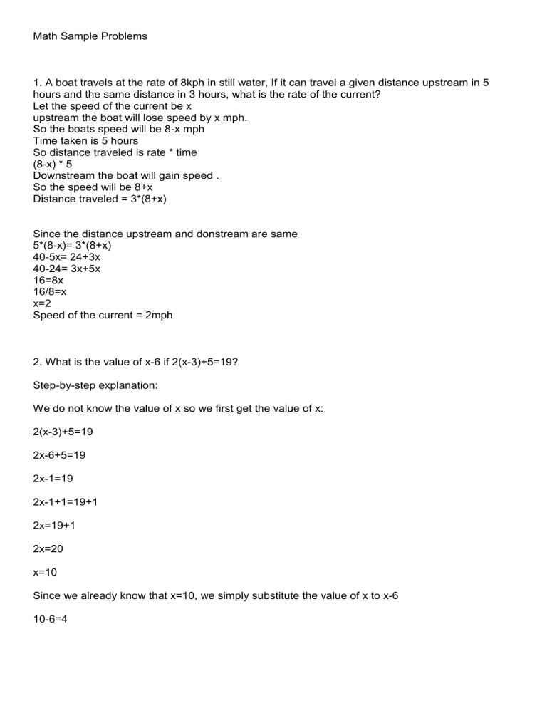 Math Sample Problems