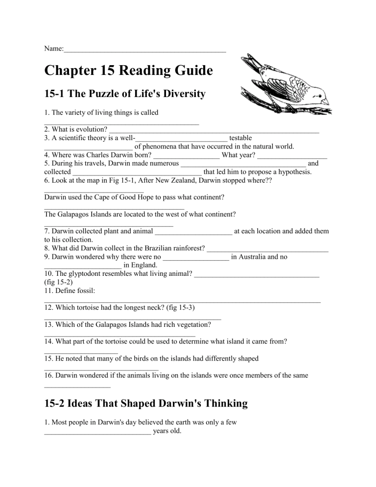 Chapter 15 Reading Guide