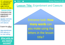 Enjambment & Caesura: Poetry Techniques Lesson