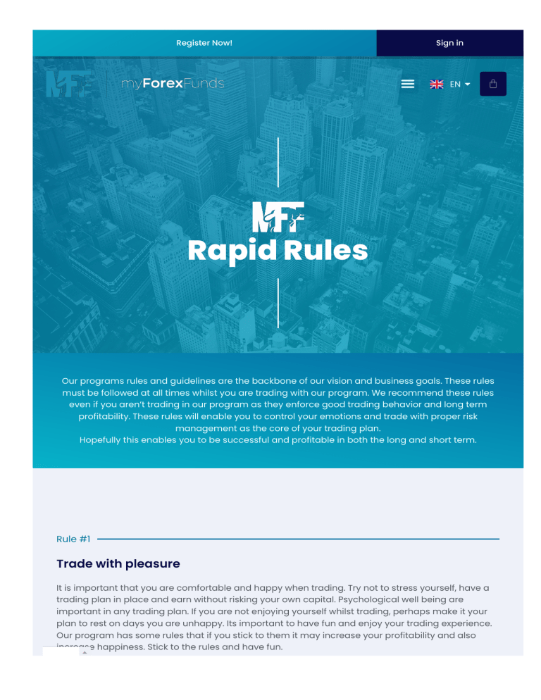 My Forex Funds: Rapid Trading Rules & Guidelines