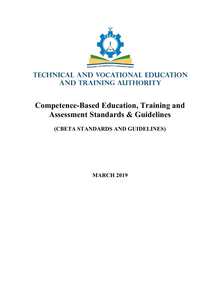 CBETA Standards & Guidelines for TVET