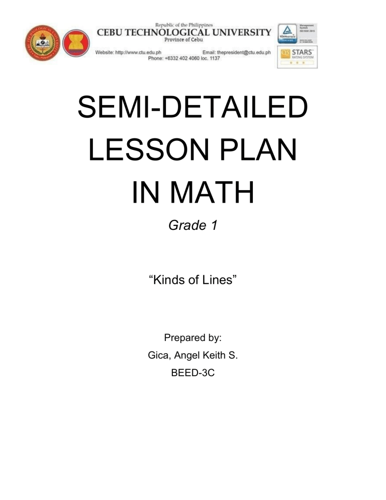 Lesson Plan In Math 1 Lesson Plan In Math 1