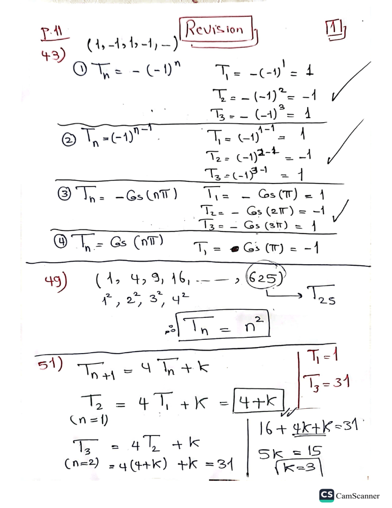 Sequences and Series Worksheet