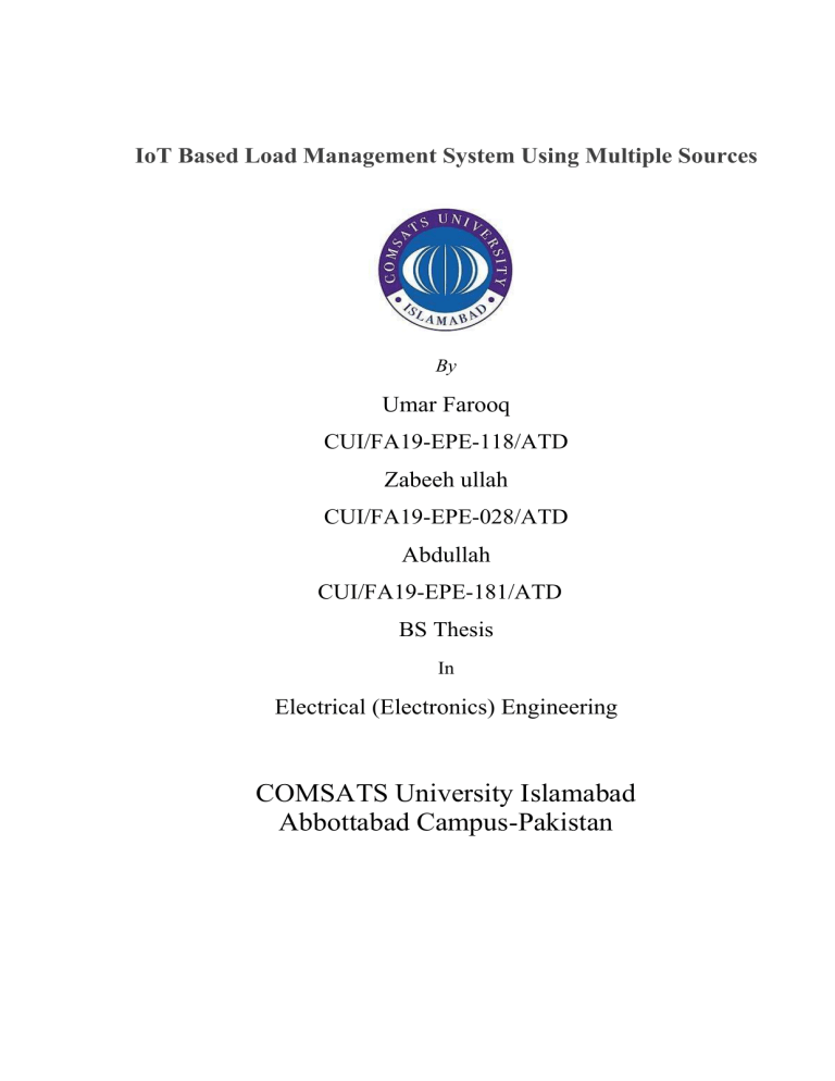 IoT Load Management System Thesis: Multiple Sources