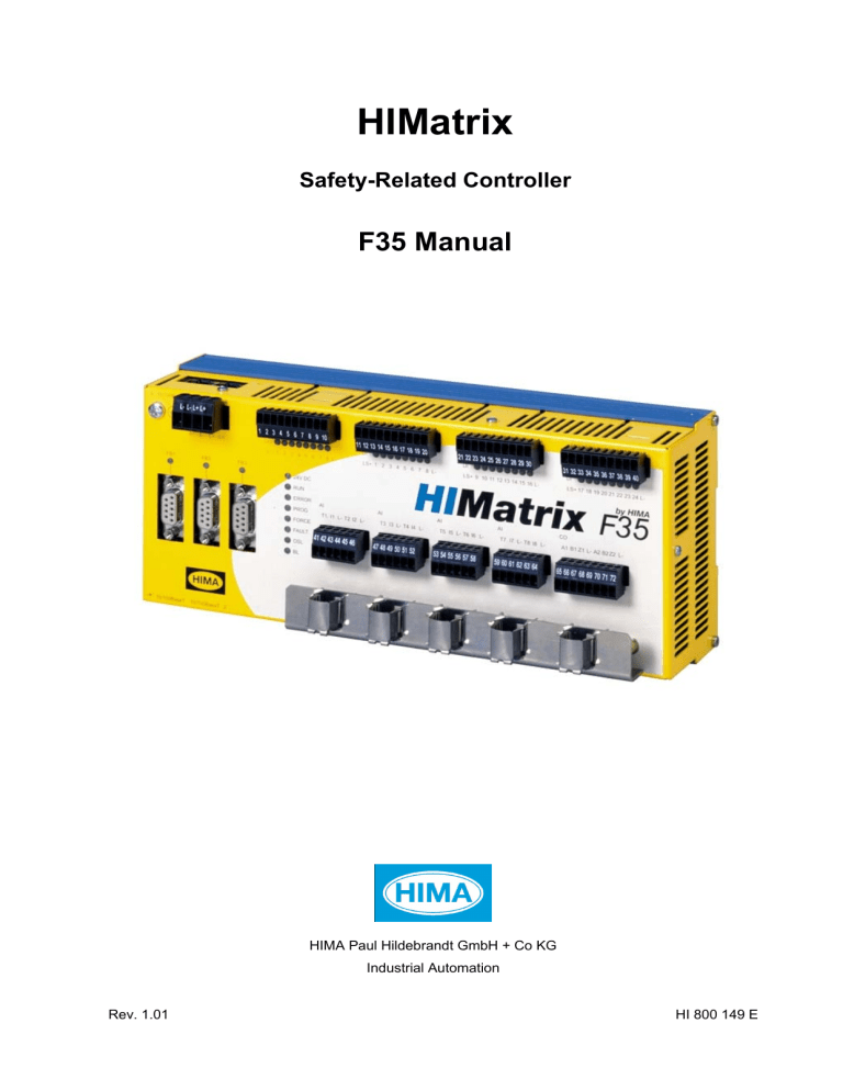 HIMatrix F35 Safety Controller Manual