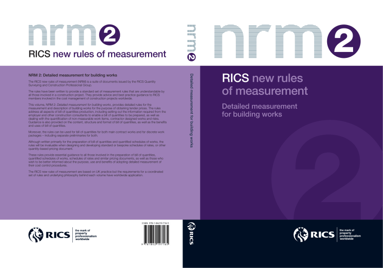 RICS NRM 2: Detailed Measurement for Building Works
