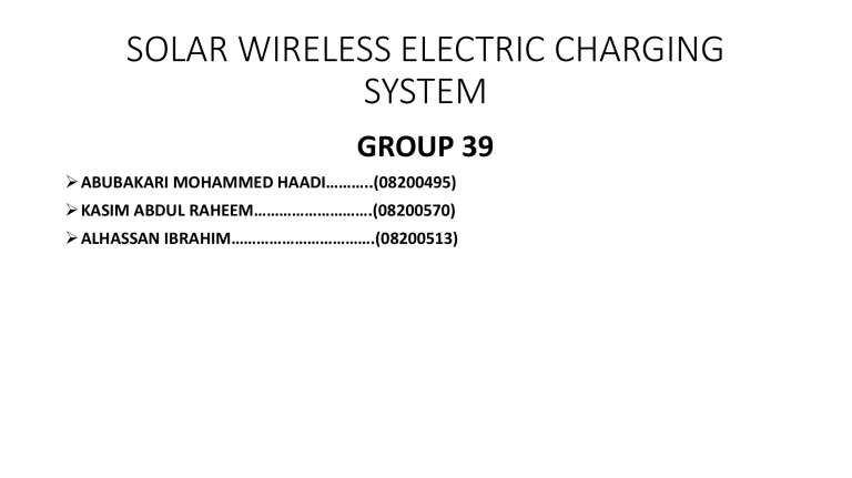 Solar Wireless EV Charging System Presentation