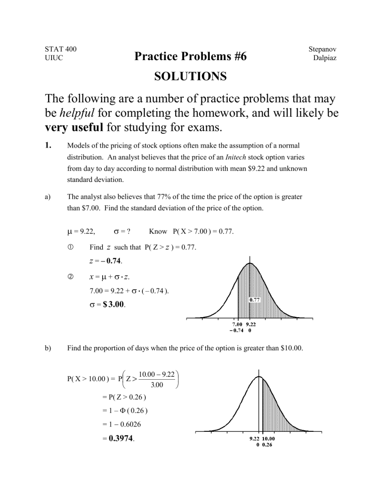 Statistics Practice Problems with Solutions