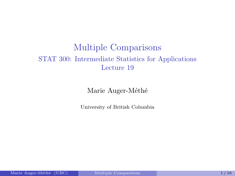 Multiple Comparisons in Statistics: ANOVA & T-Tests