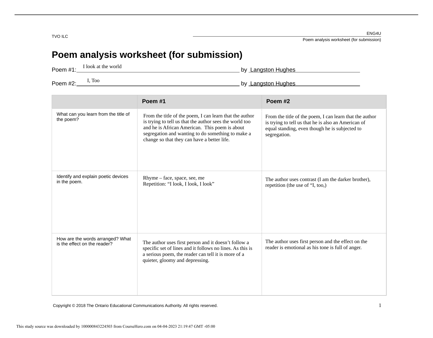 Literary Devices In Langston Hughes Poems | Sitedoct.org