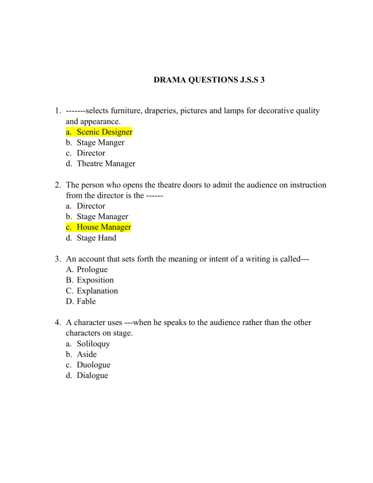 REVISION QUESTIONS JSS 3