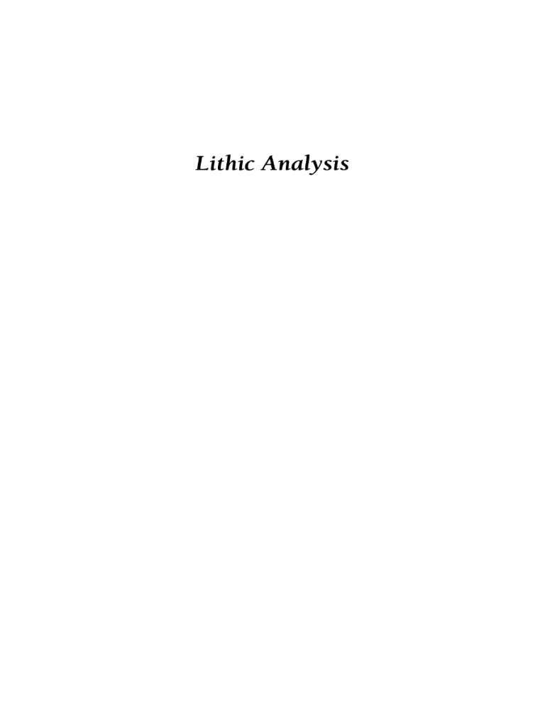 Lithic Analysis Textbook