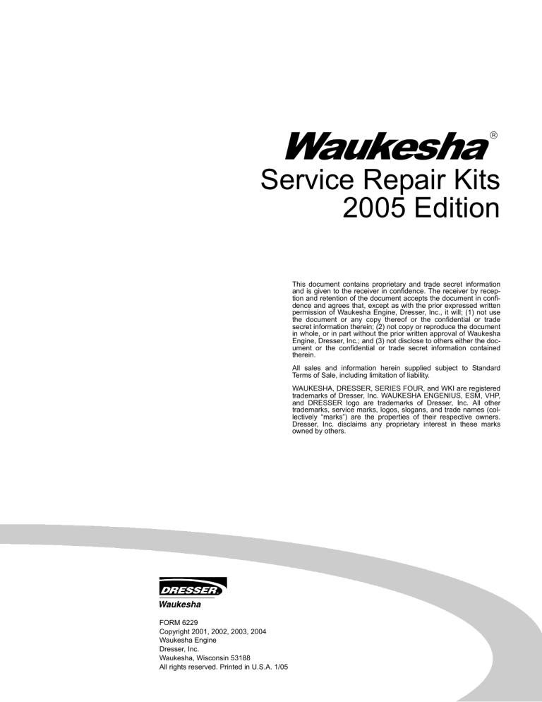 Service Repair Kits 2005