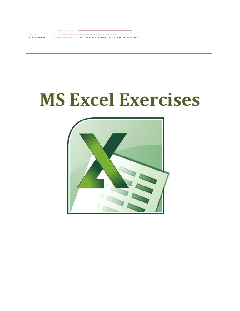 Ms excel exercises Ms excel exercises