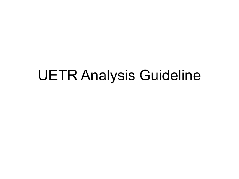 UETR Analysis Guideline: 3G Network Traffic Recording