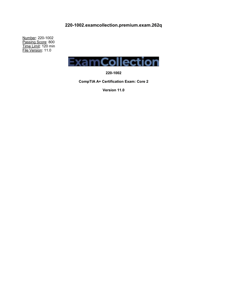Exam-Collection-220-1002-Comptia-A-Certification-Exam-Core-2-Version-11 ...