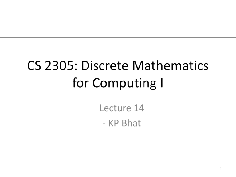 Discrete Math 1