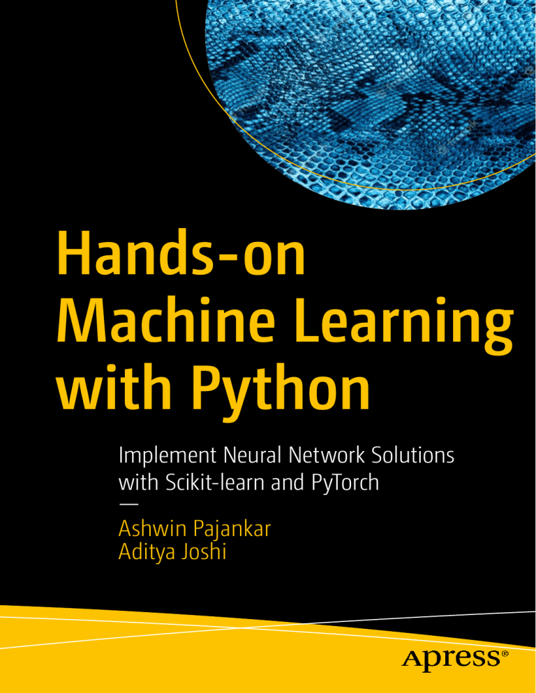 Hands-on Machine Learning with Python: Neural Networks