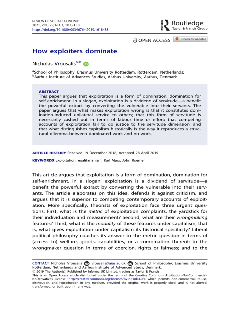 How exploiters dominate