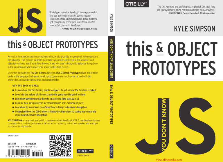 You Don t Know JS this Object Prototypes