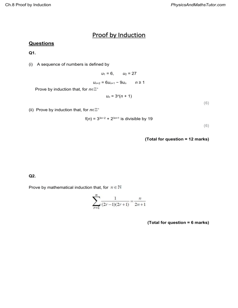 Ch 8 Proof By Induction