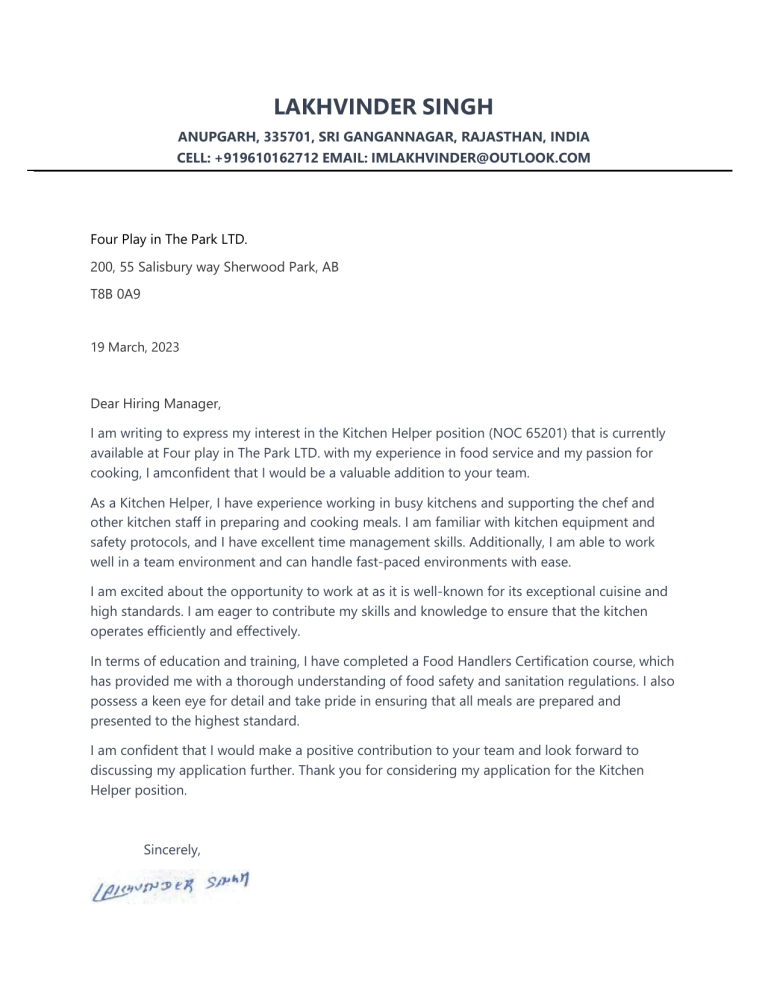 Canadian Cover Letter 19mmarch Canadian Cover Letter 19mmarch