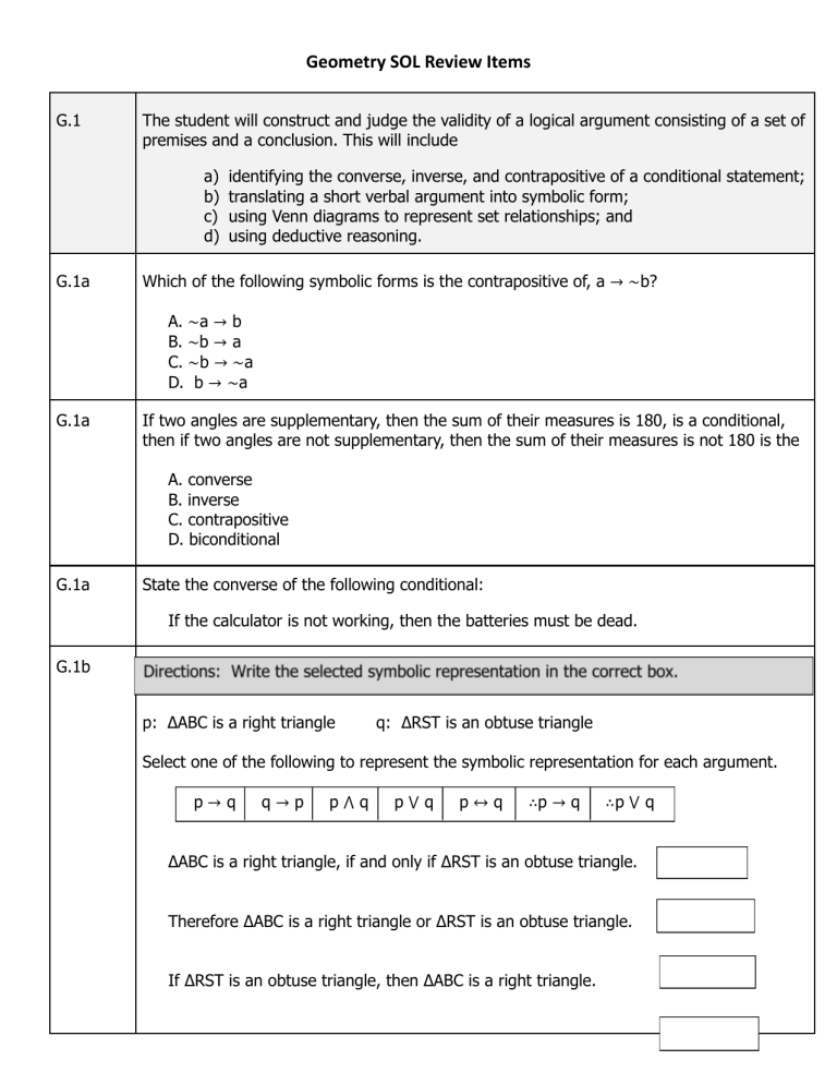 Geometry SOL Review Items docx