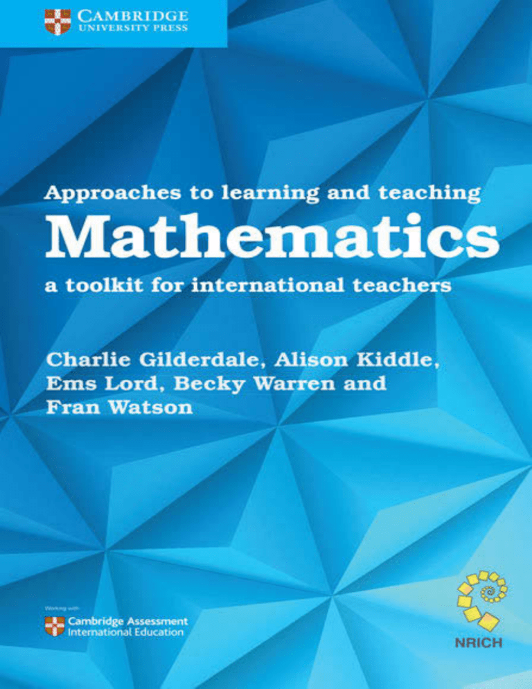 Approaches To Learning And Teaching Mathematics