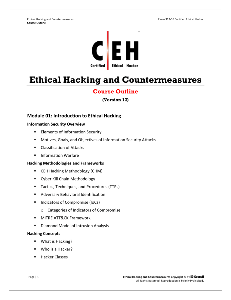 CEHv12 Course Outline
