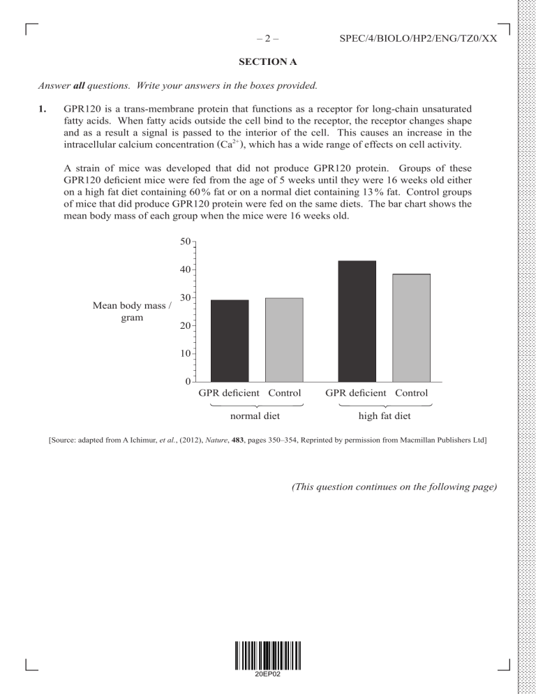 IB Biology HL Paper 2 Section A Data Response Questions 2016 2022